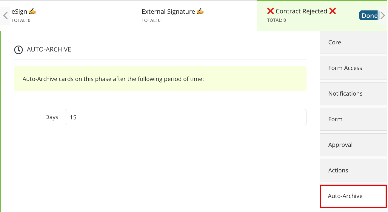 Archive a Workflow Card